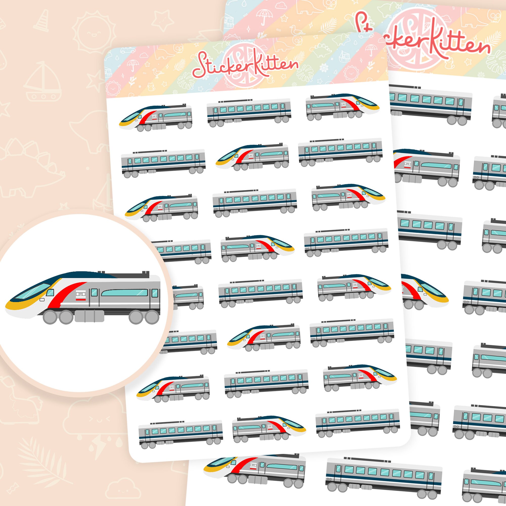High Speed Train Stickers Cute Railway Planner Stickers by ...