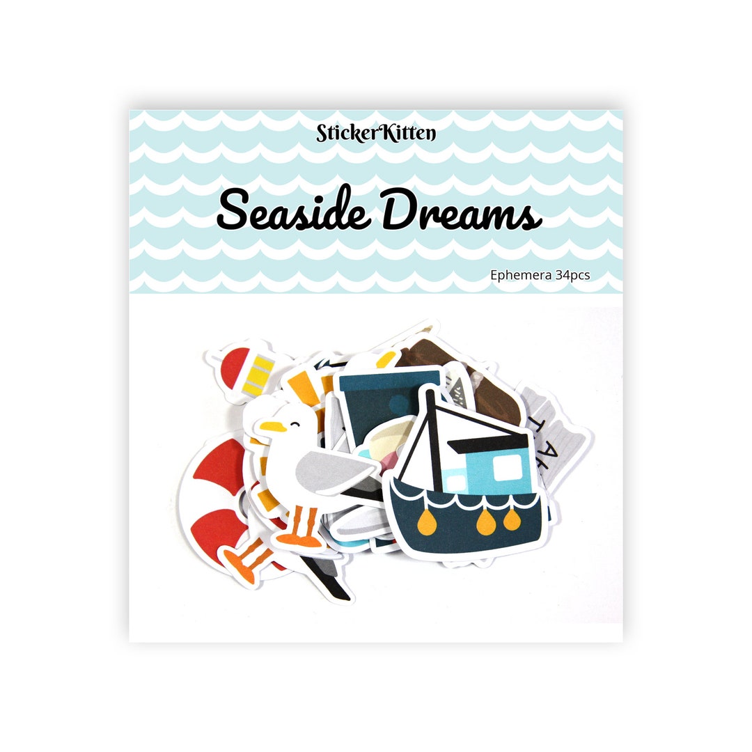 Seaside Dream Ephemera Pack – Seagulls, Boats, Chips, Ice Cream ...