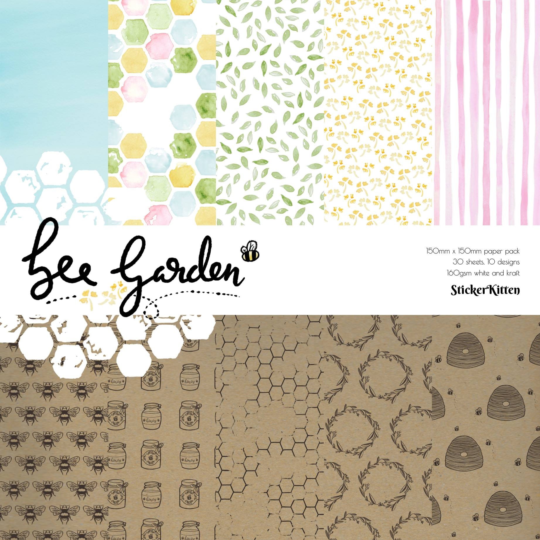 Bee Garden Designer Paper Pack Craft Papers Kraft Card - Etsy