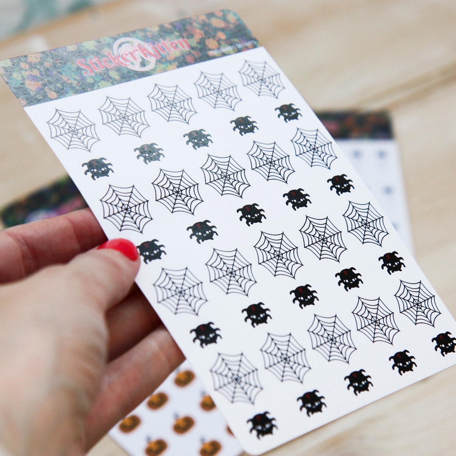 Spider Stickers Cute Halloween Planner Supplies by | Etsy