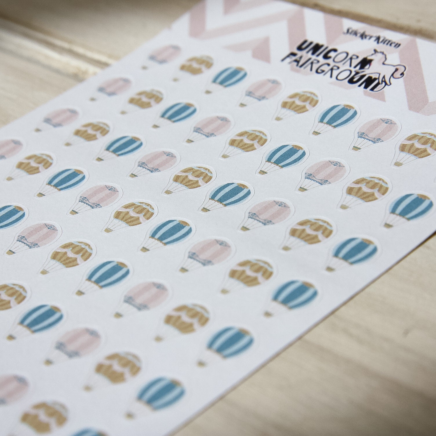 Mini Hot Air Balloon Stickers – Stickerkitten Unicorn Fairground ...