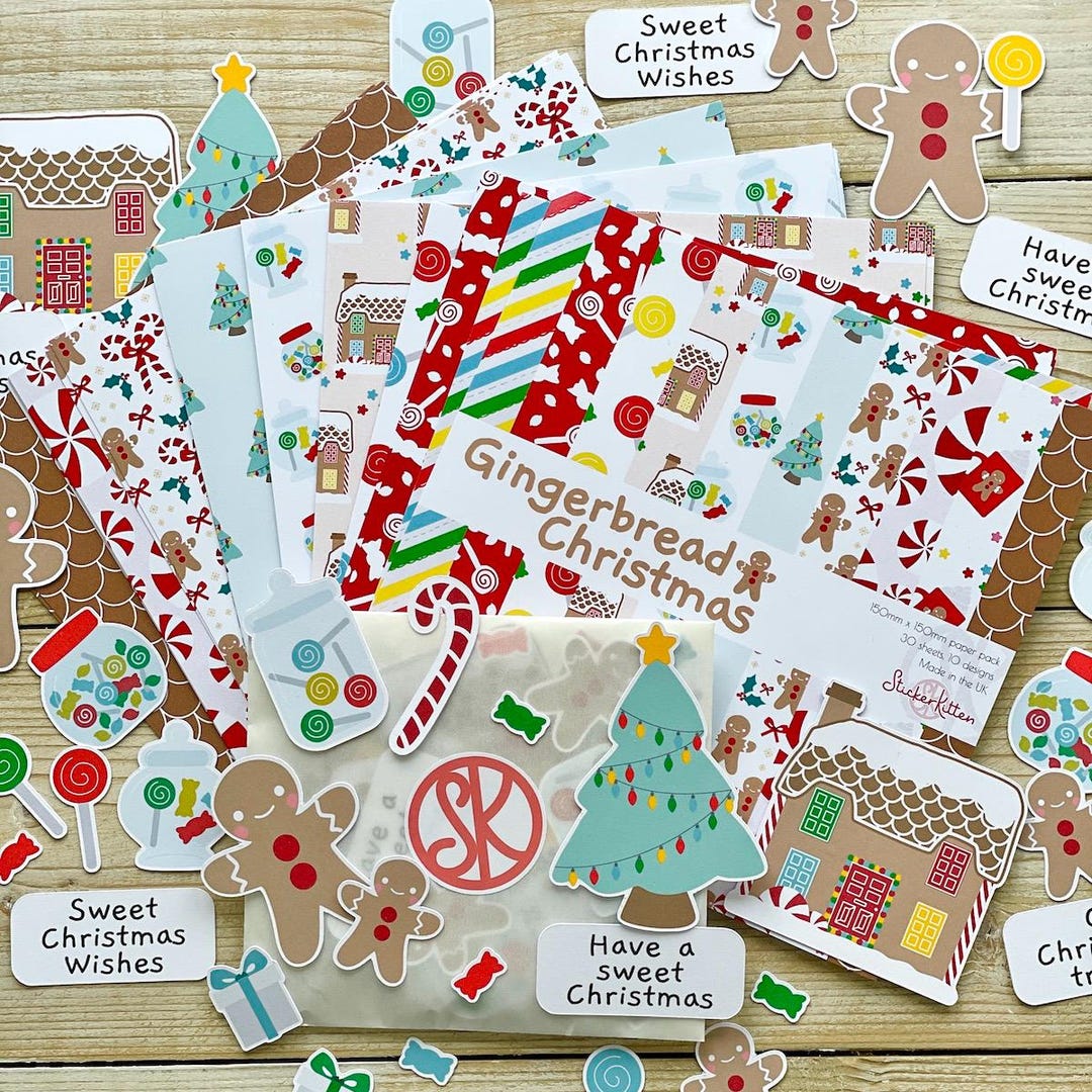 Gingerbread Christmas Papercraft Bundle – Christmas Craft Kit With 6x6 ...