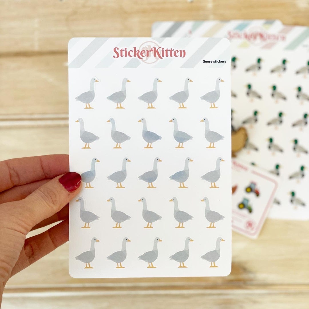 Goose Stickers - Cute Farmyard Geese Planner Stickers by Stickerkitten ...