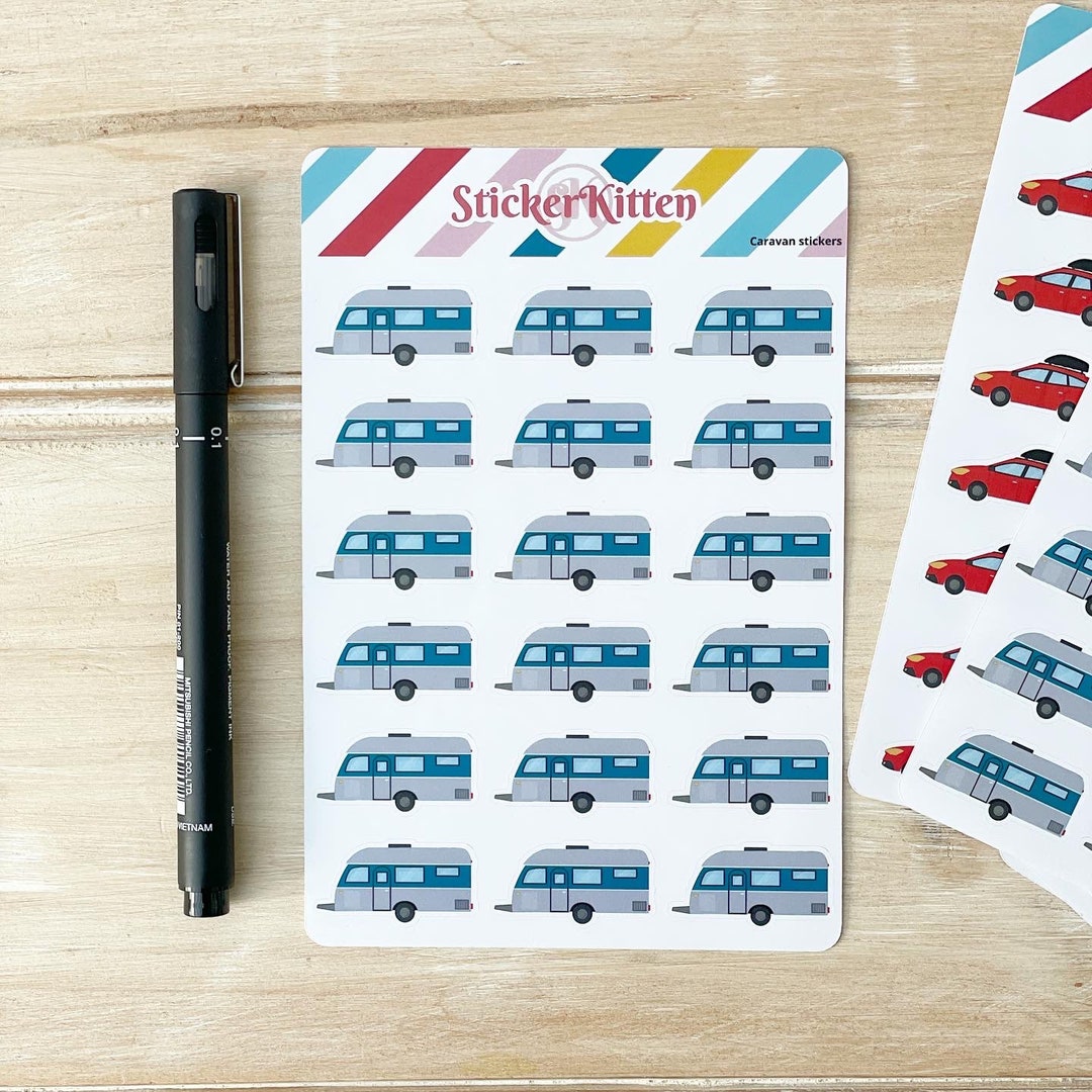 Caravan Stickers - Vehicle Planner Stickers by Stickerkitten - Etsy