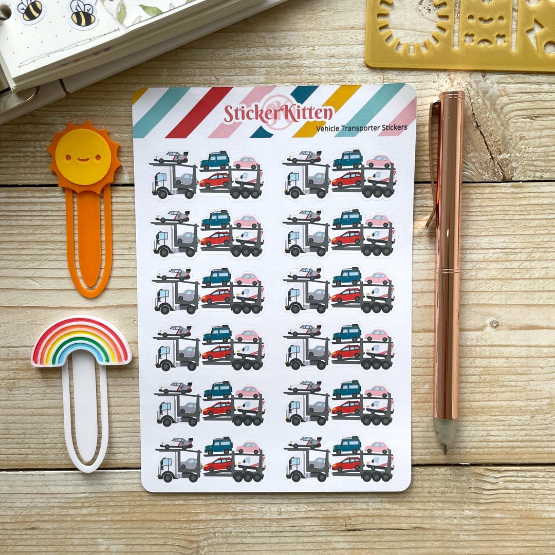 Car Transporter Stickers - Vehicle Planner Stickers by Stickerkitten - Etsy