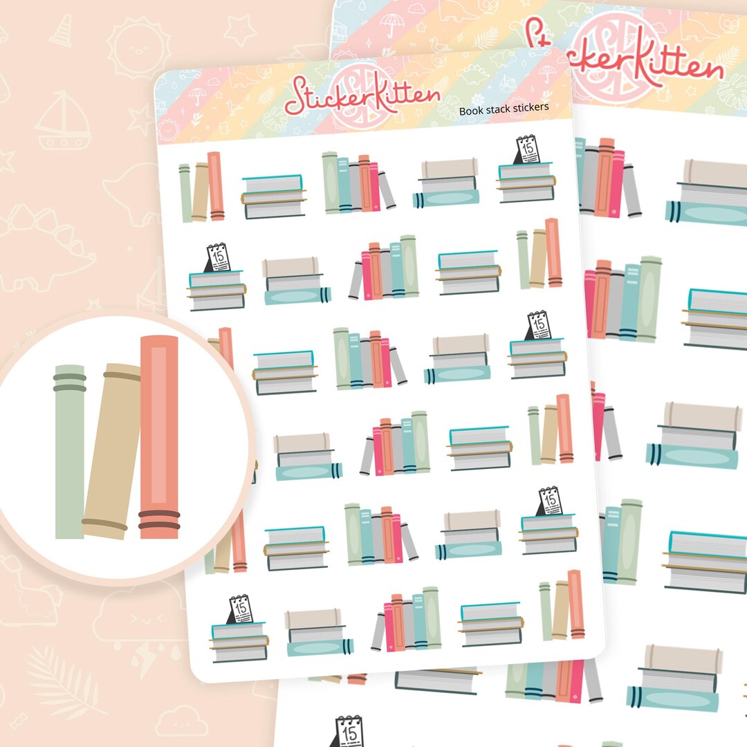 Book Stickers - Reading Stickers, Reading Journal Planner Stickers ...