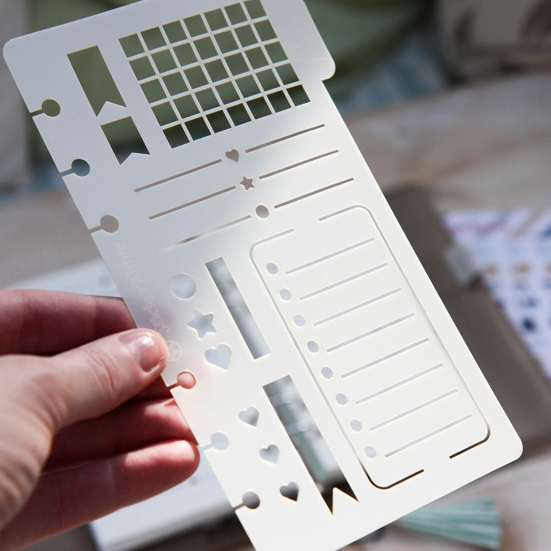 Planner Stencil Hearts and Stars - Journal Stencil - Weekly Layout ...