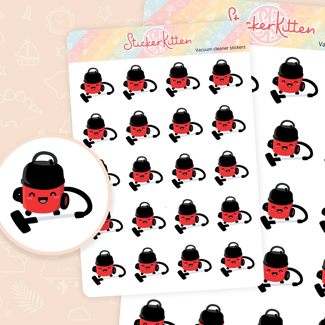 Vacuum Cleaner Stickers - Cute Cleaning Planner & Journal Stickers by ...