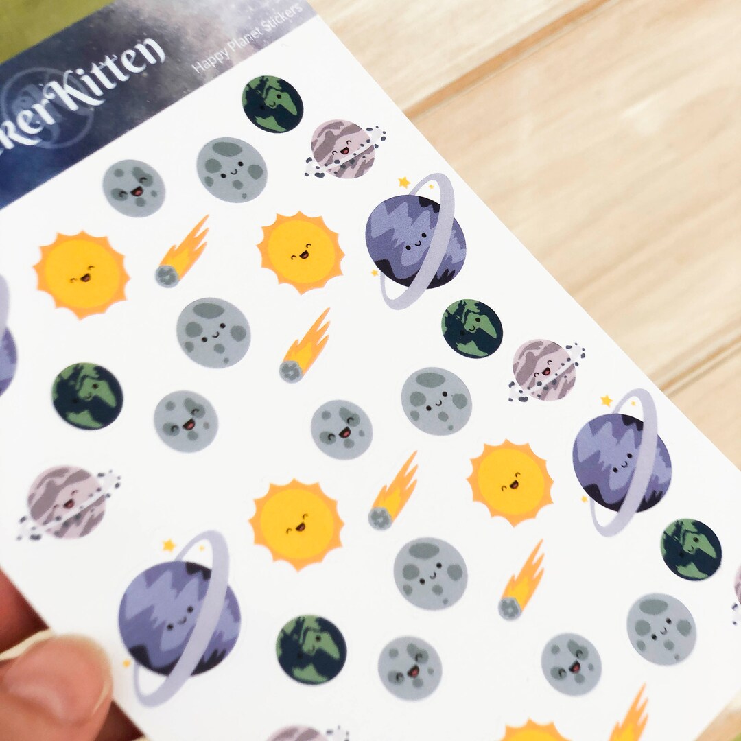 Happy Planet Stickers - Stickerkitten Space Planner Stickers - Etsy