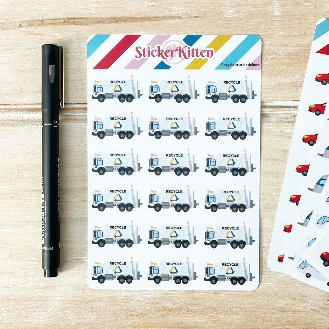 Recycle Truck Stickers - Vehicle Planner Stickers by Stickerkitten ...