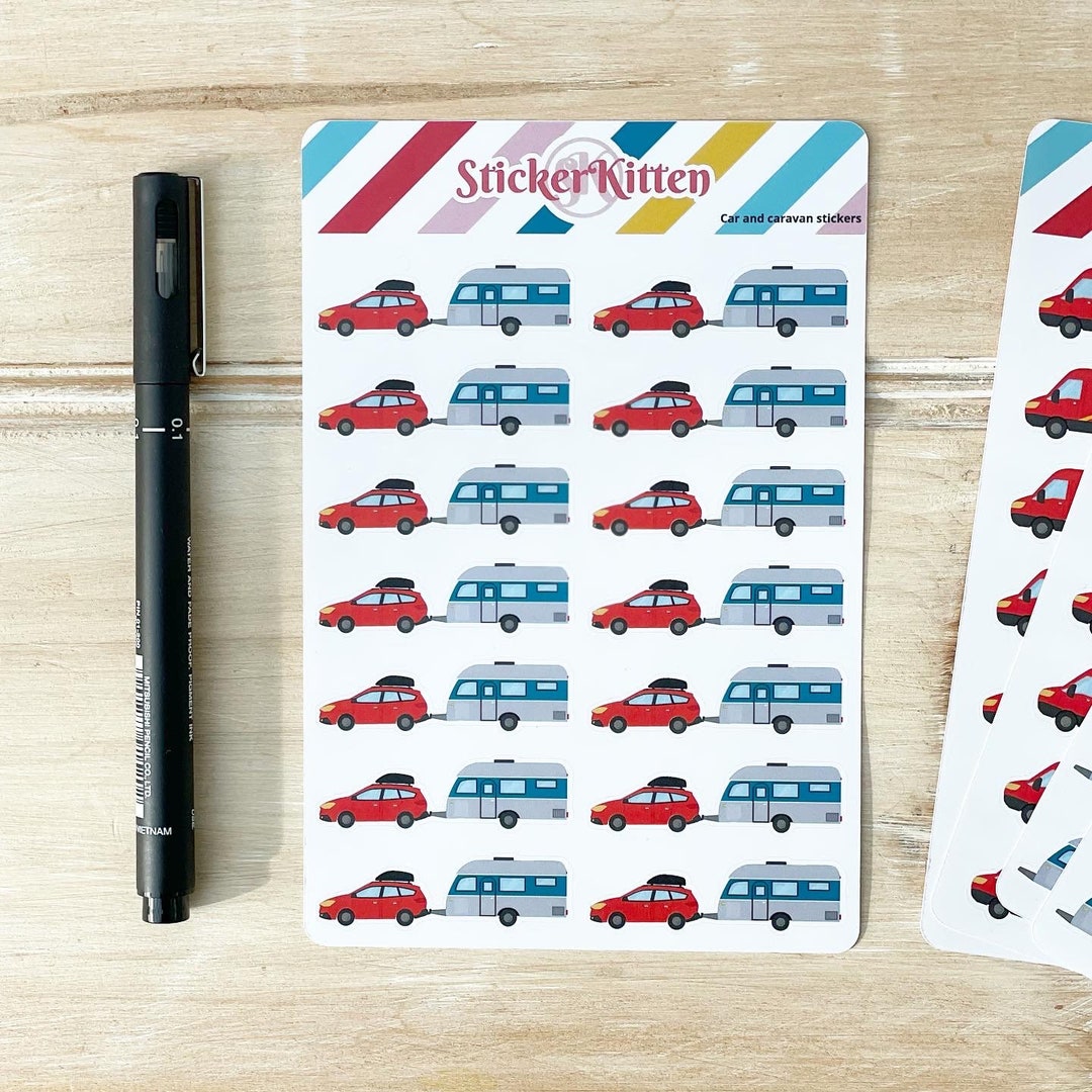 Car Towing Caravan Stickers - Vehicle Planner Stickers by Stickerkitten ...