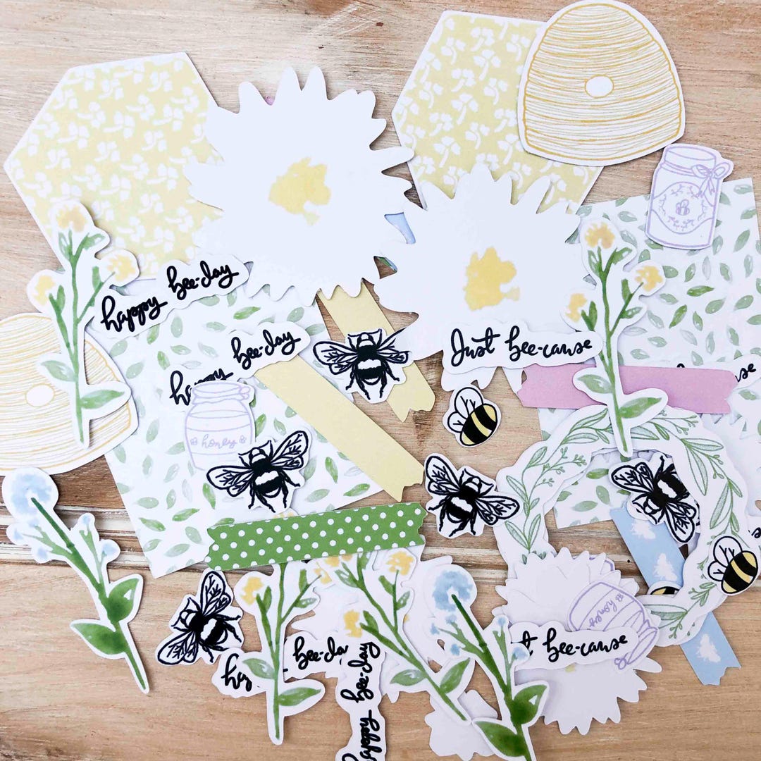 Bee Garden Die-cut Ephemera Craft Card Making Paper Toppers bees ...