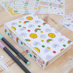 Rainbow Planner – Cute Handmade Dot Grid A6 Ringbinder Journal With ...