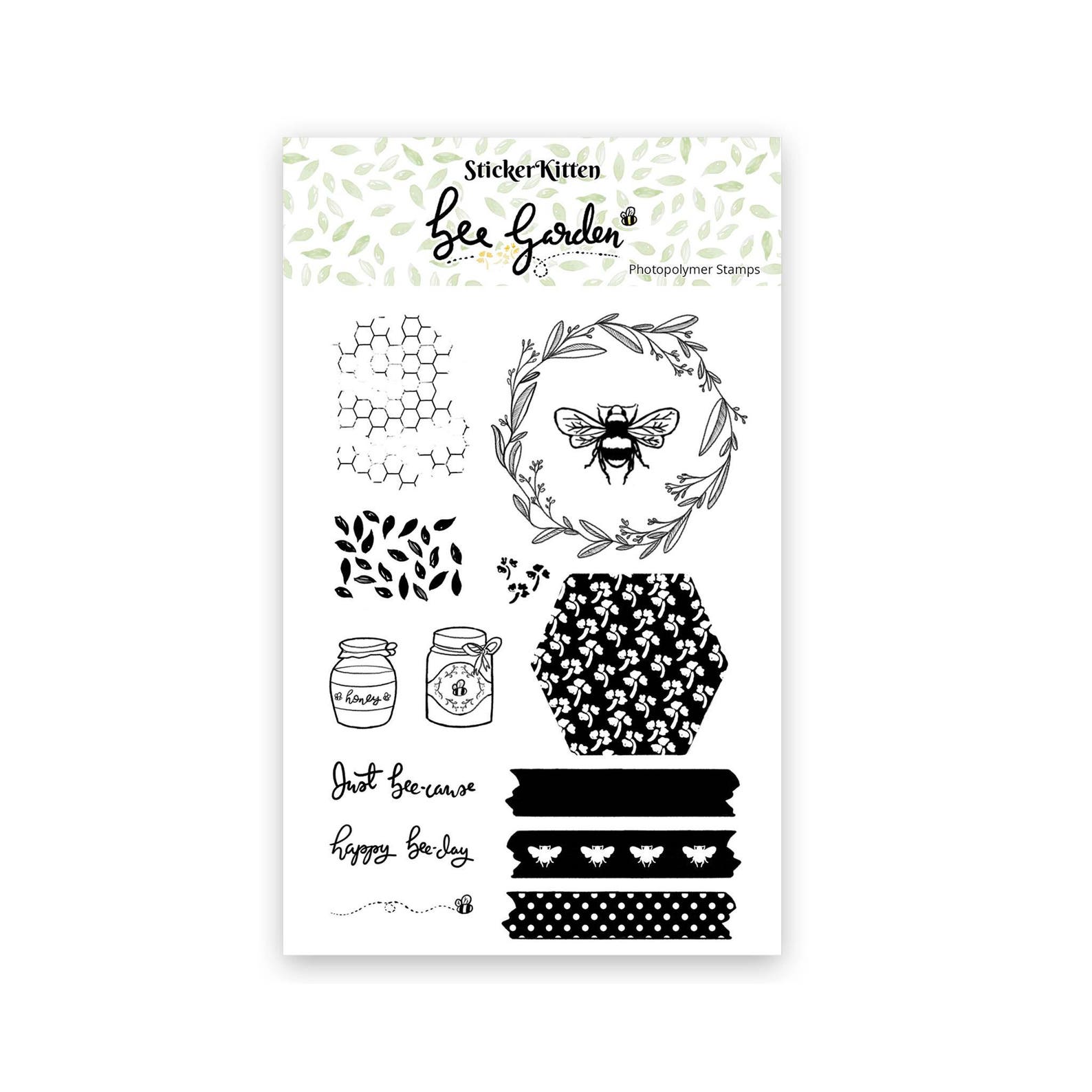 Bee Garden Stamps Photopolymer Clear Stamp Set Bee Stamp - Etsy