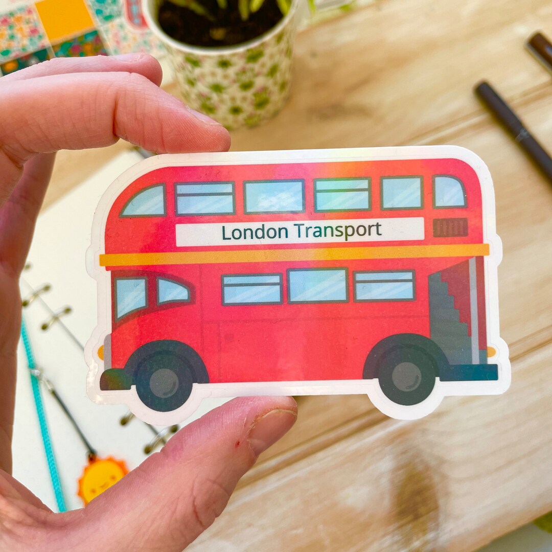 London Bus Sticker - Holographic Vinyl Vehicle Sticker for Laptop ...