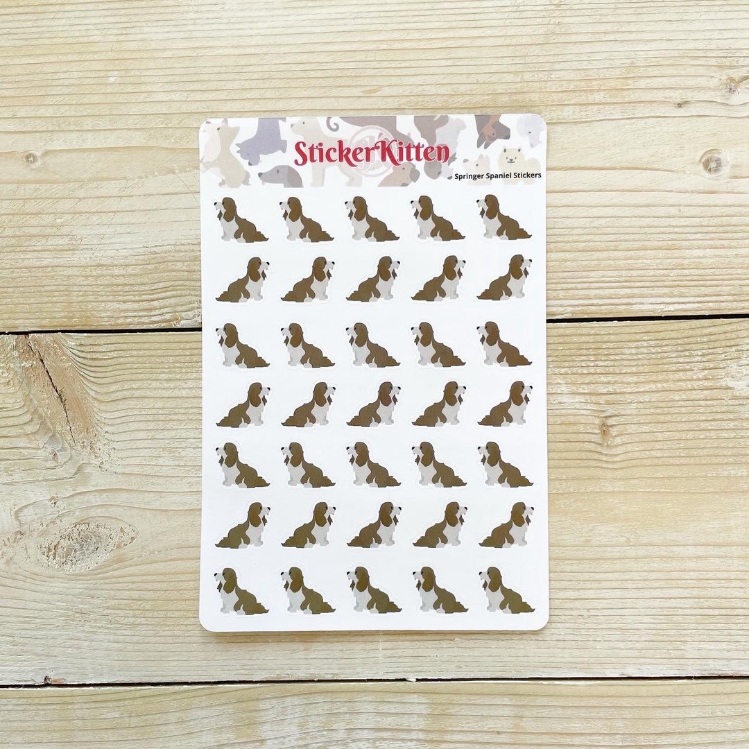 Springer Spaniel Stickers - Cute Pet Dog Planner Stickers by ...