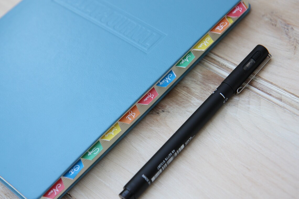 Planner Tab Stickers Month. Colourful Diary Tabs by | Etsy