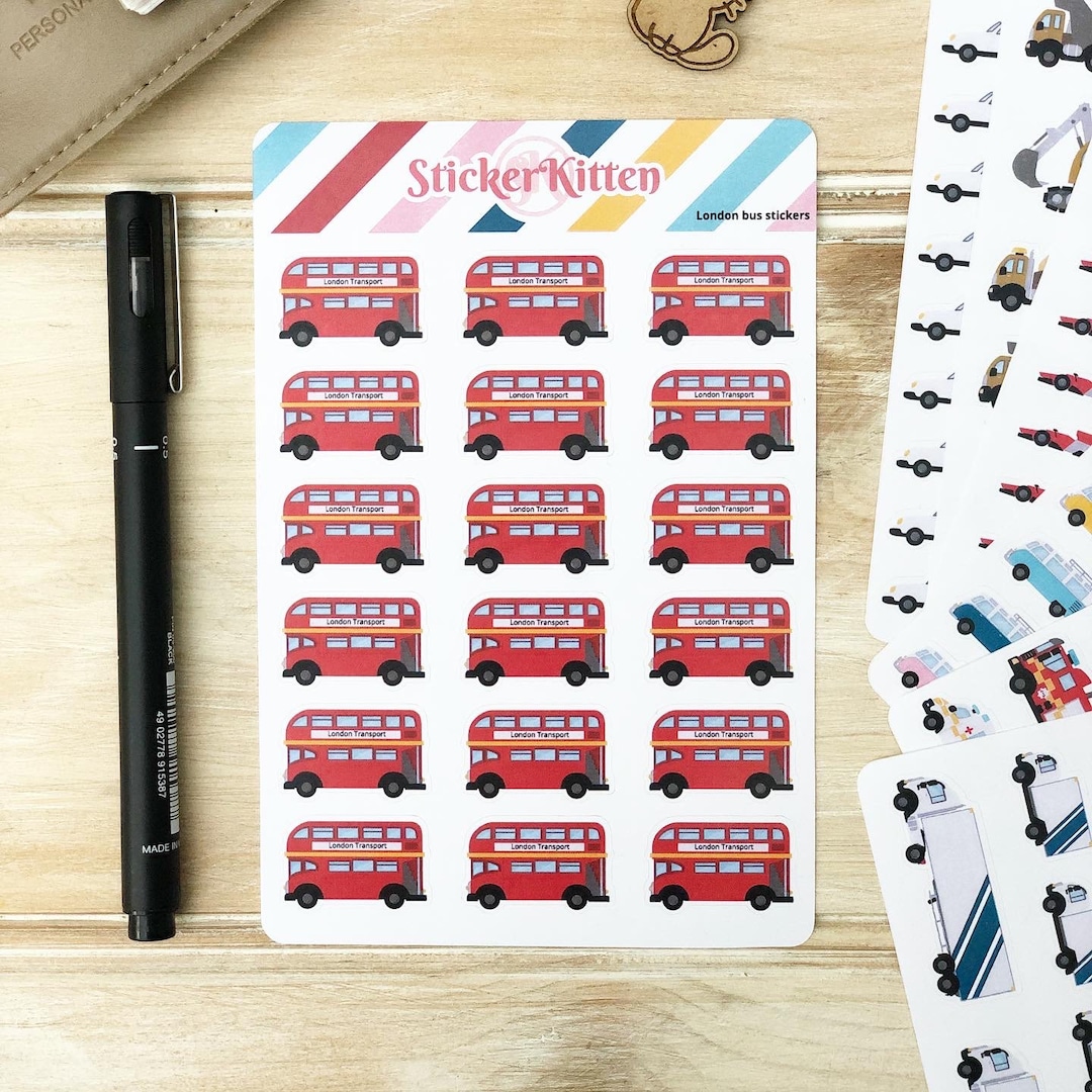 London Bus Stickers - Vehicle Planner Stickers by Stickerkitten - Etsy