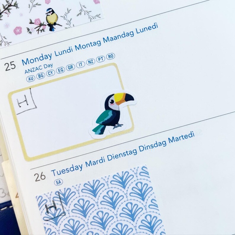 Toucan Stickers - Cute Jungle Tropical Bird Planner Stickers by ...
