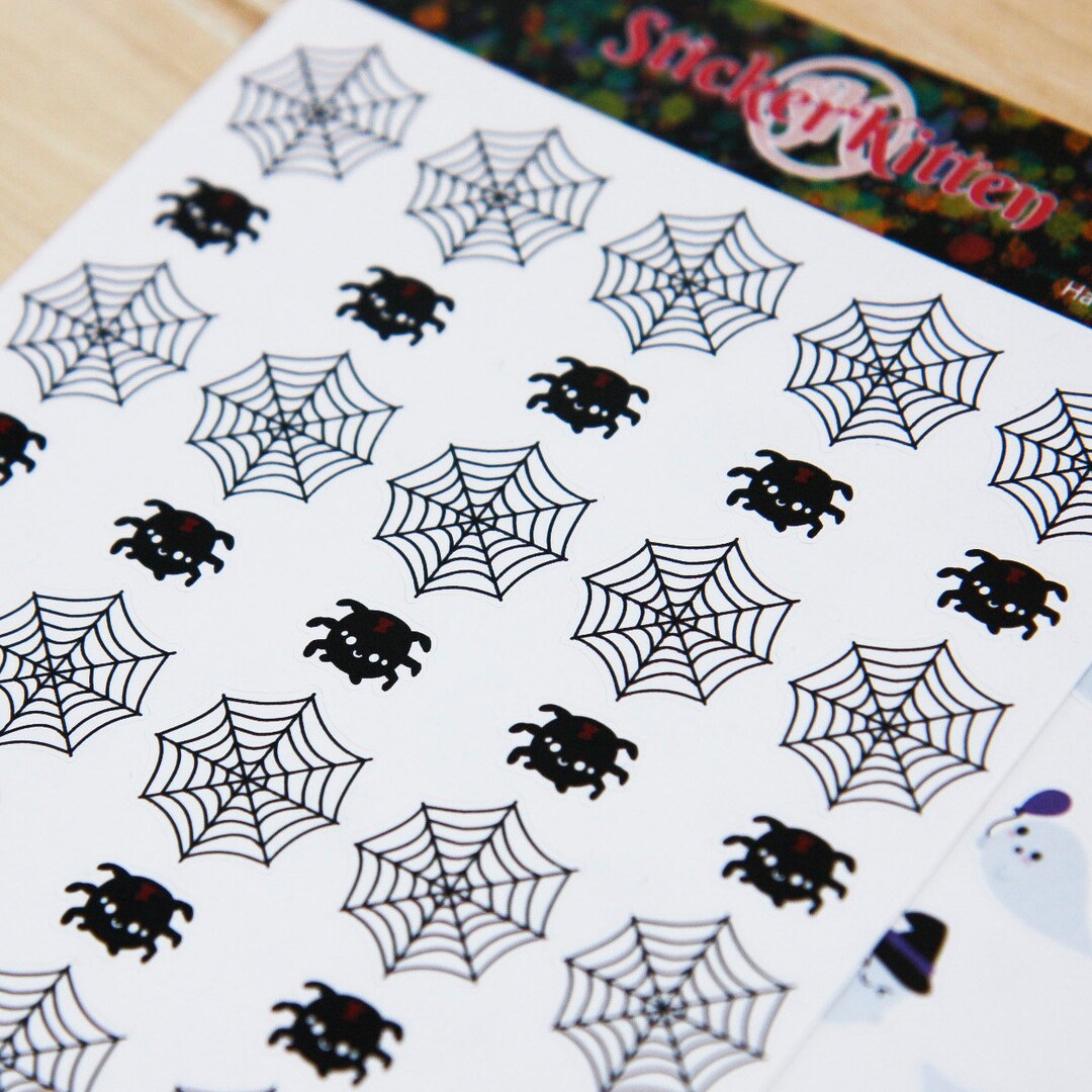 Spider Stickers - Cute Halloween Planner Supplies by Stickerkitten - Etsy