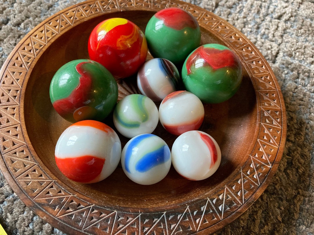 Vintage Transitional Marbles/collectible Marbles Old Boulders Lot of 10 ...
