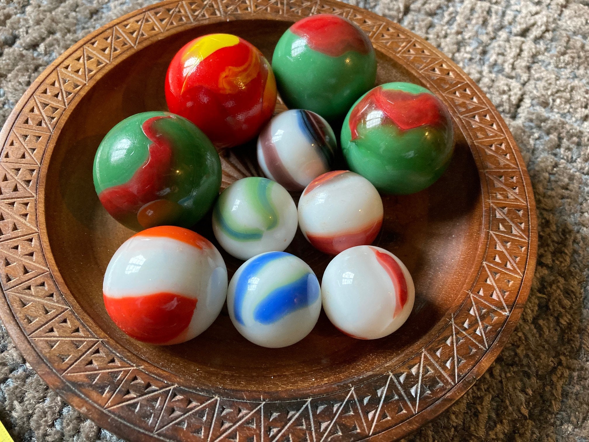 Vintage Transitional Marbles/collectible Marbles Old Boulders Lot of 10 ...