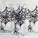 Spider Web Hand Painted Drinking Glass Set Of4 Halloween Water | Etsy