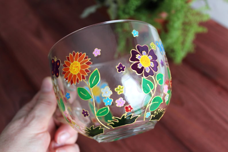 Spring Flowers Big Mugs Personalized Glass, Handpainted Gifts for ...