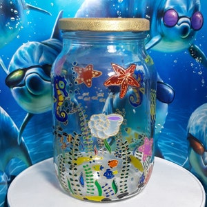 Sea Coin Bank Personalized. Hand Painted Sea Bottom Coin Bank. - Etsy