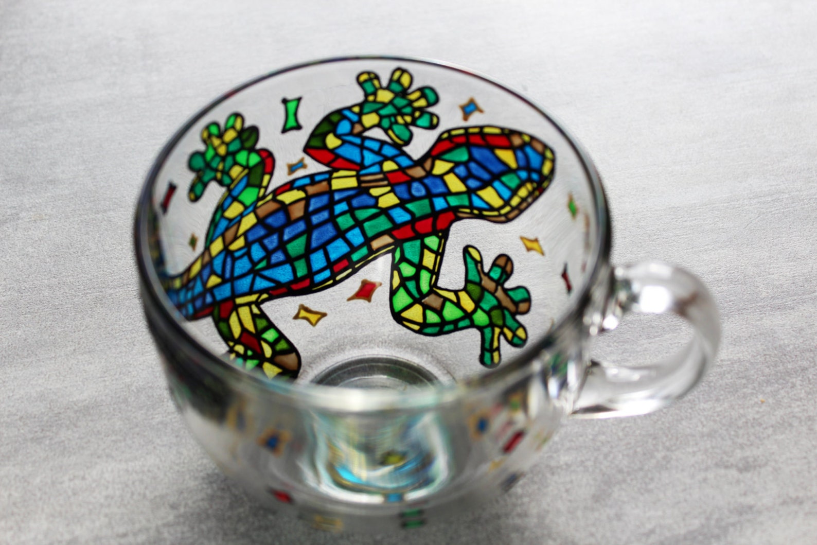 Salamanders Big Mug, Talavera Psychedelic Art Decor, Lizard Large Hand ...