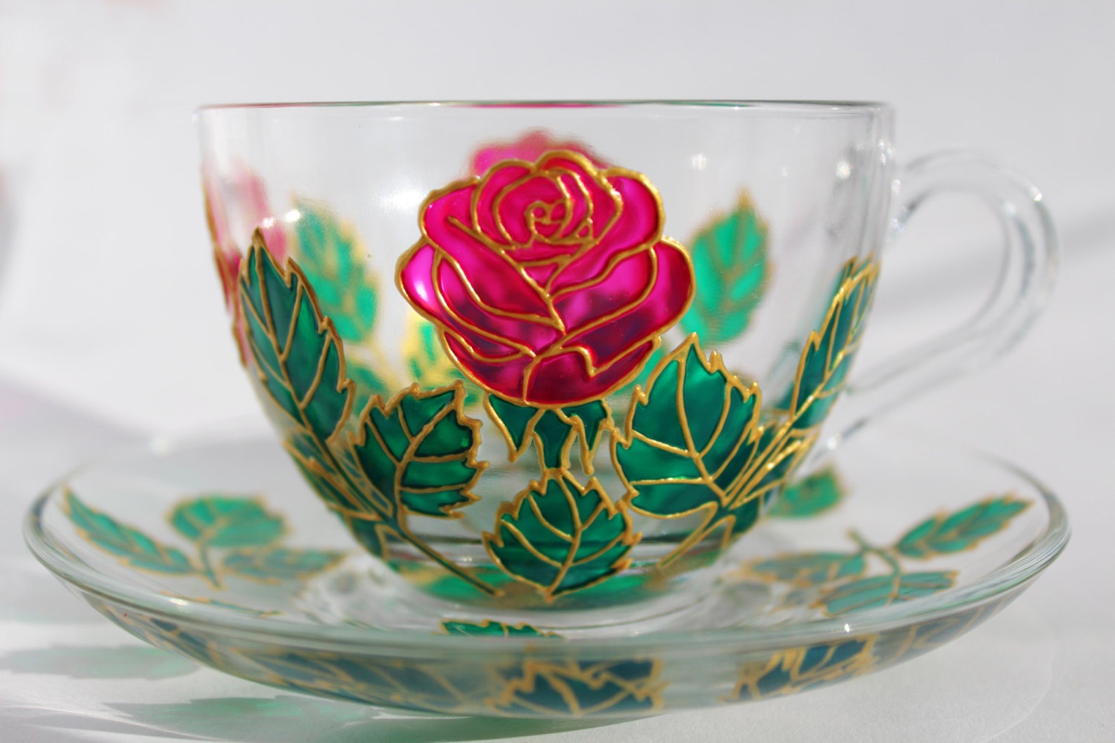 Pink Roses Tea Cup and Saucer Set Wedding Tea Cup Set Tea - Etsy