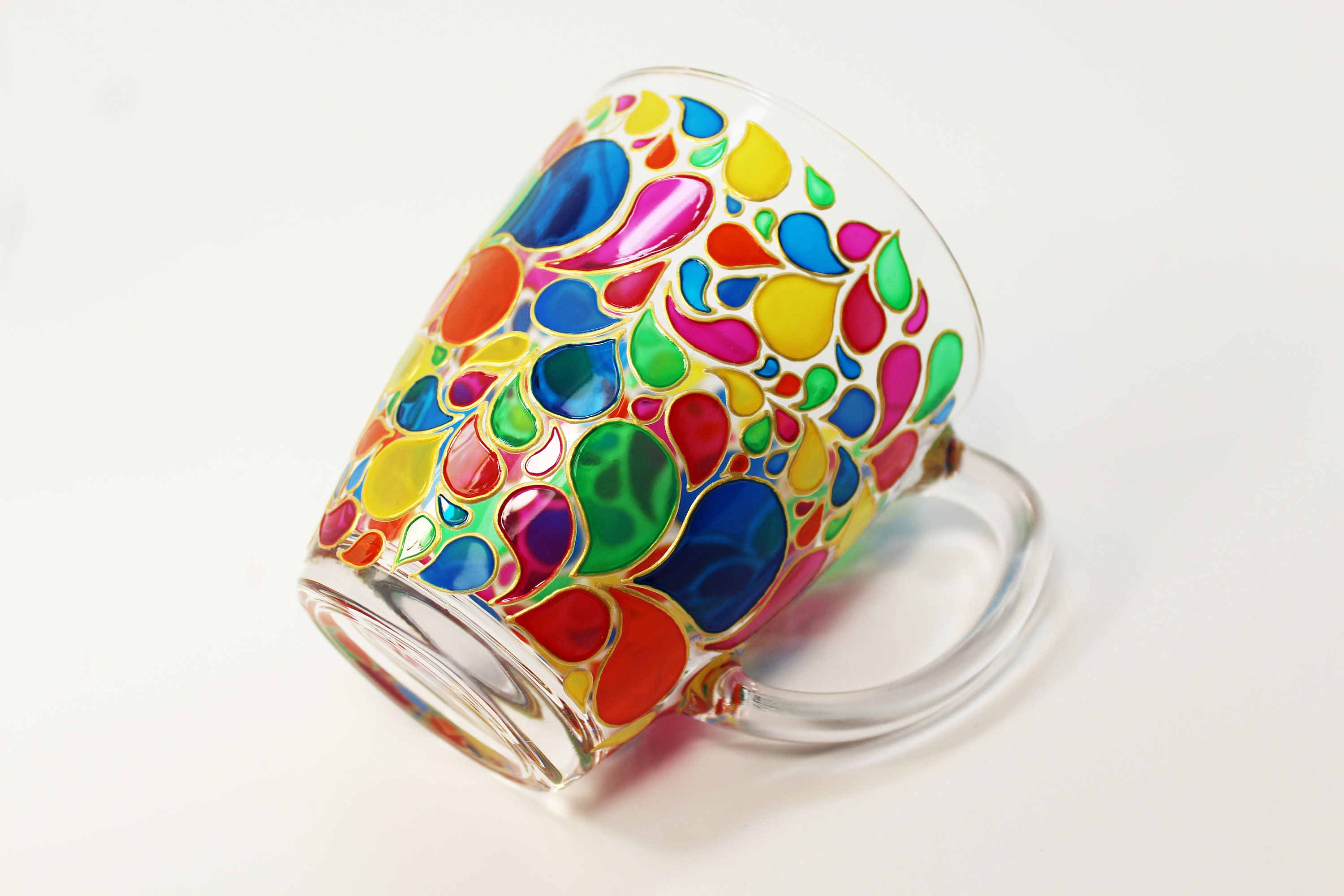 Psychedelic Pride Mug Rainbow Drops Personalized Coffee Cup. | Etsy