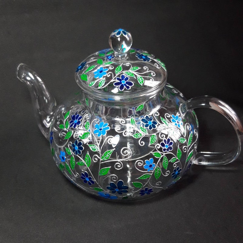 Hand Painted Tea Pot - Etsy