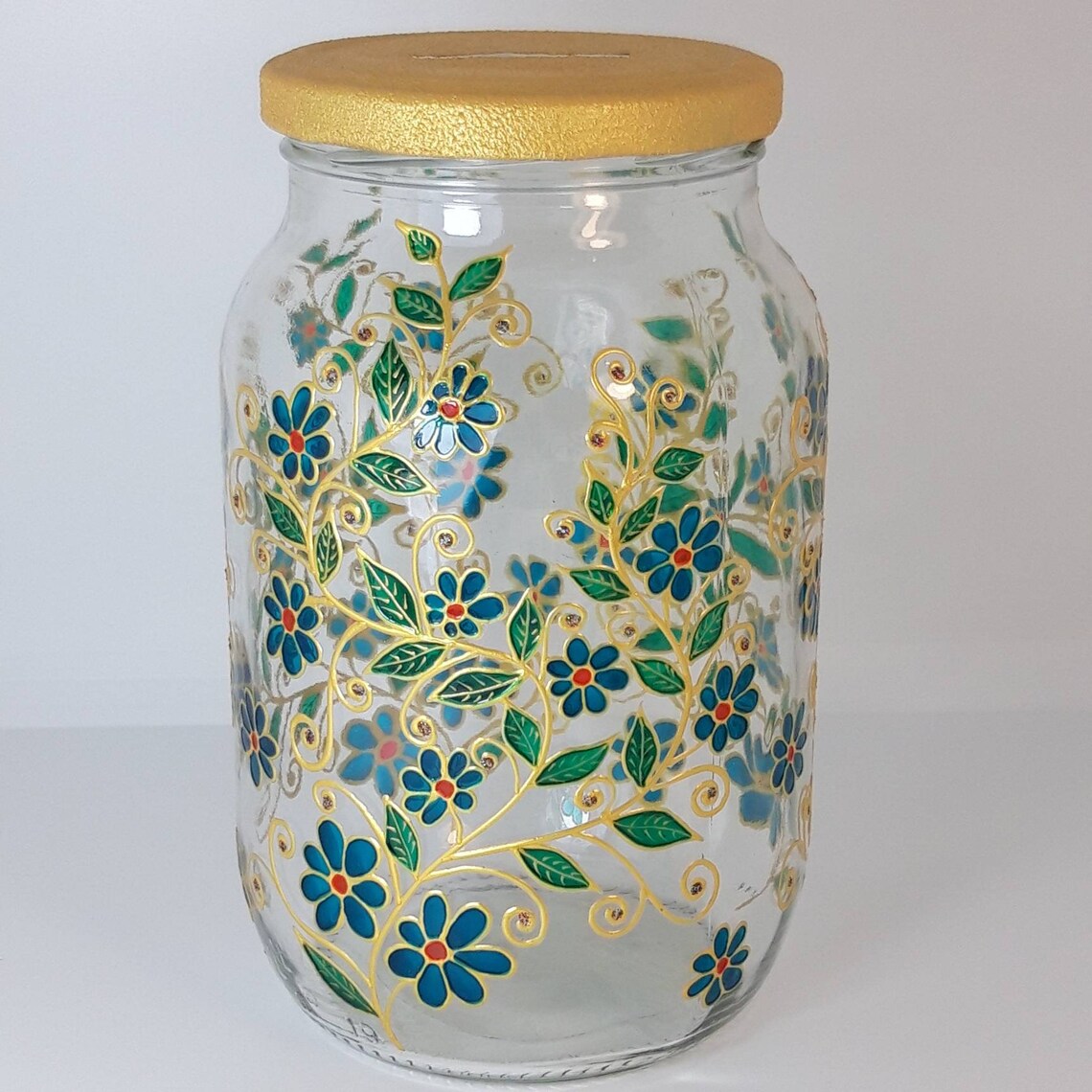 Personalized Big Coin Bank Hand Painted Flower Bank Gift - Etsy