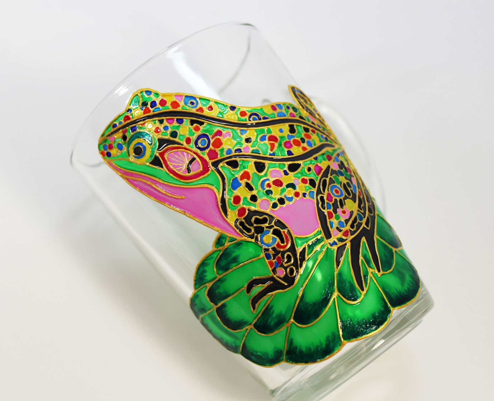 Frog Coffee Mug Personalized Hand Painted Pink Frog Glass Mug - Etsy UK