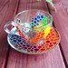 Rainbow Tea Cup Hand Painted Bubbles Cup and Saucer Set, Personalized ...