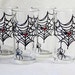 Spider Web Hand Painted Drinking Glass Set Of4 Halloween Water Glasses ...