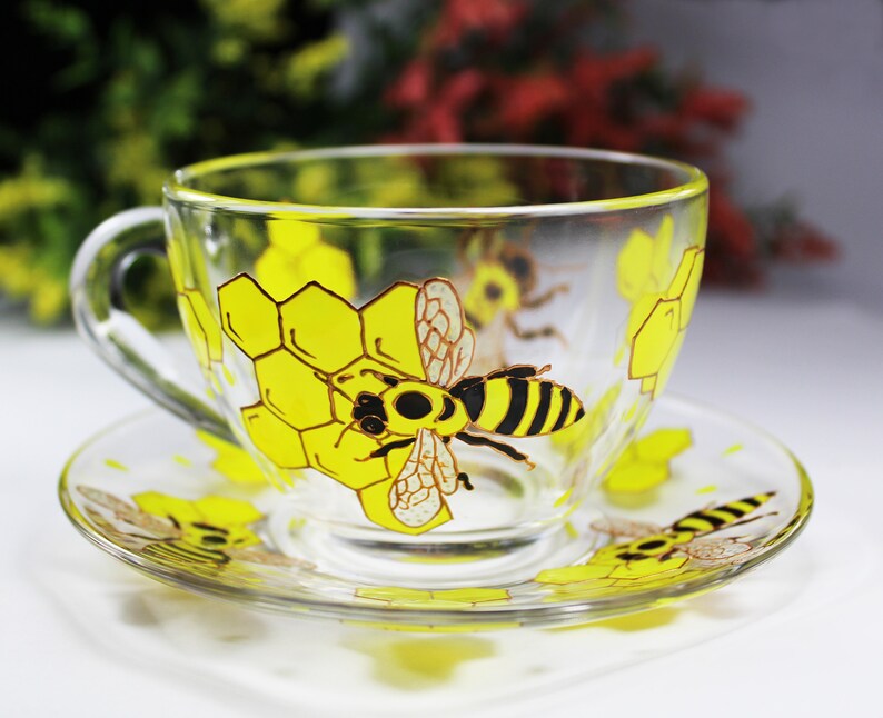 Bee Tea Cup and Saucer Set Personalized Christmas Gift Tea | Etsy