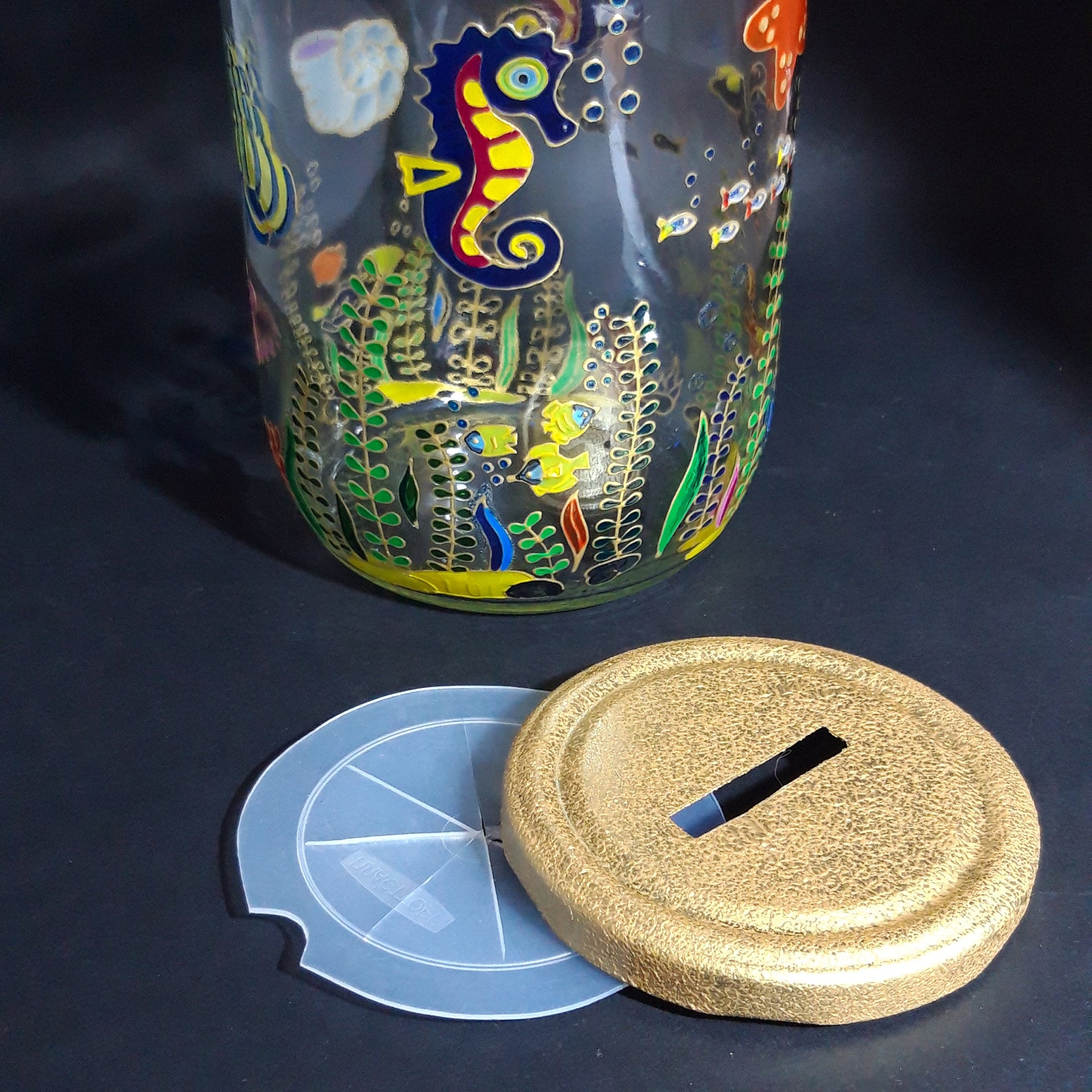 Sea Coin Bank Personalized. Hand Painted Sea Bottom Coin Bank. - Etsy