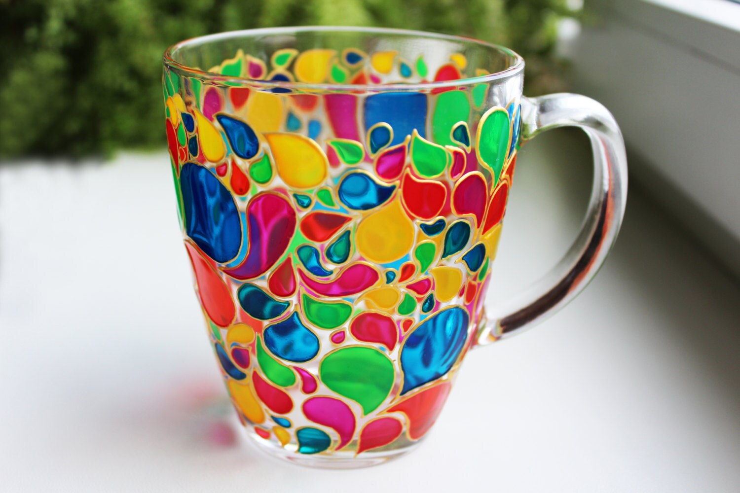 Psychedelic Pride Mug Rainbow Drops Personalized Coffee Cup. | Etsy