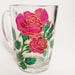 Pink Roses Flowers Glass Coffee Mug Funny Cup Hand Painted - Etsy