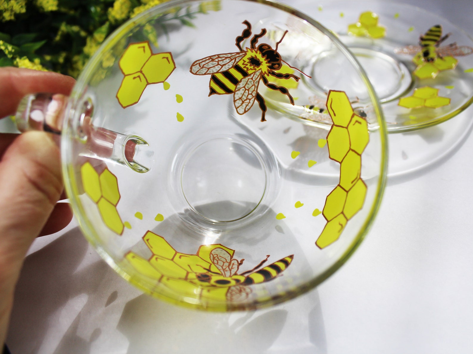 Bee Tea Cup and Saucer Set Personalized Christmas Gift Tea | Etsy