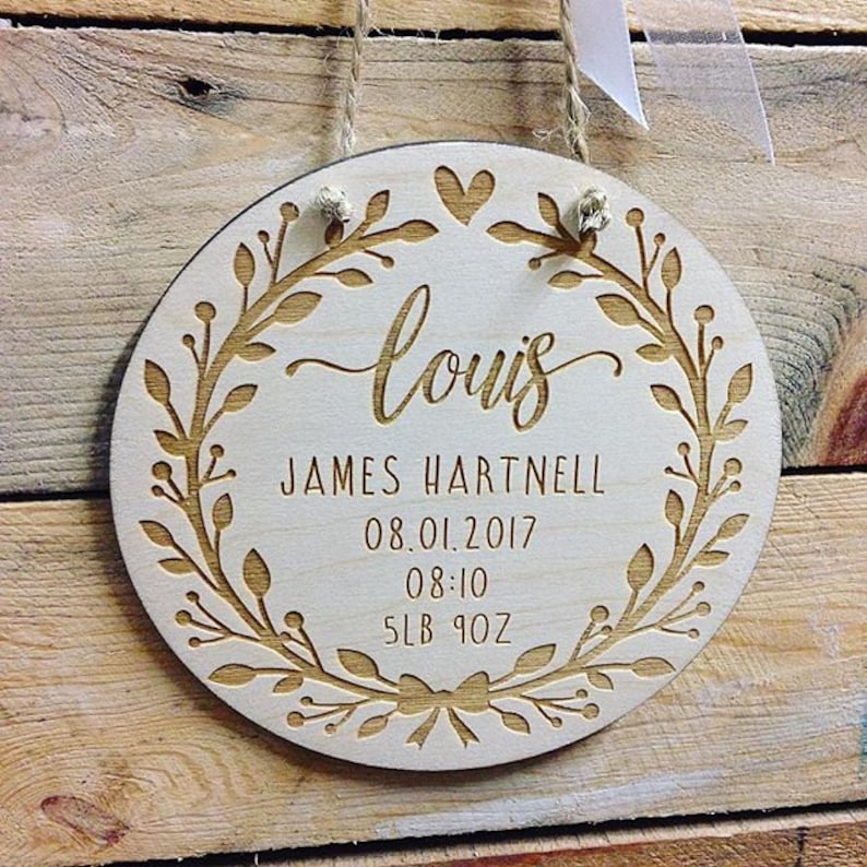 Personalised Birth Announcement Plaque Gift for Newborn Baby - Etsy
