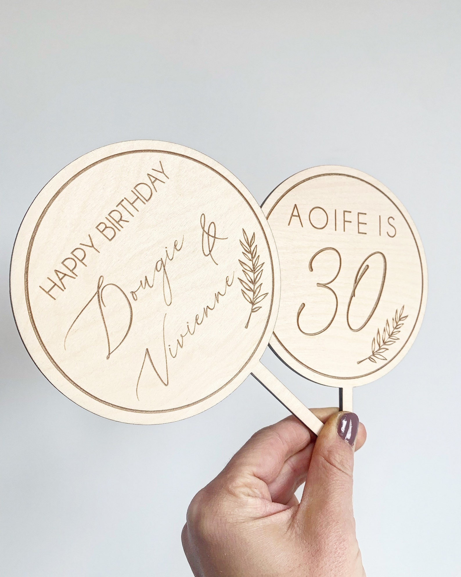 Two Cake Topper, 2nd Birthday Cake Topper, Wooden Cake Topper, Number ...