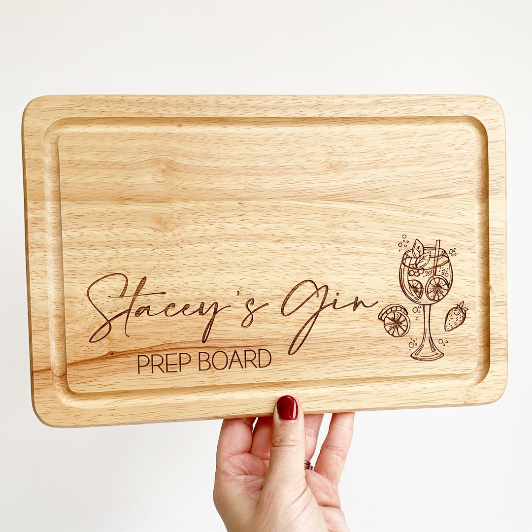 Personalised Gin Prep Board, Cocktails, Gin Gift, Cocktail Gift ...
