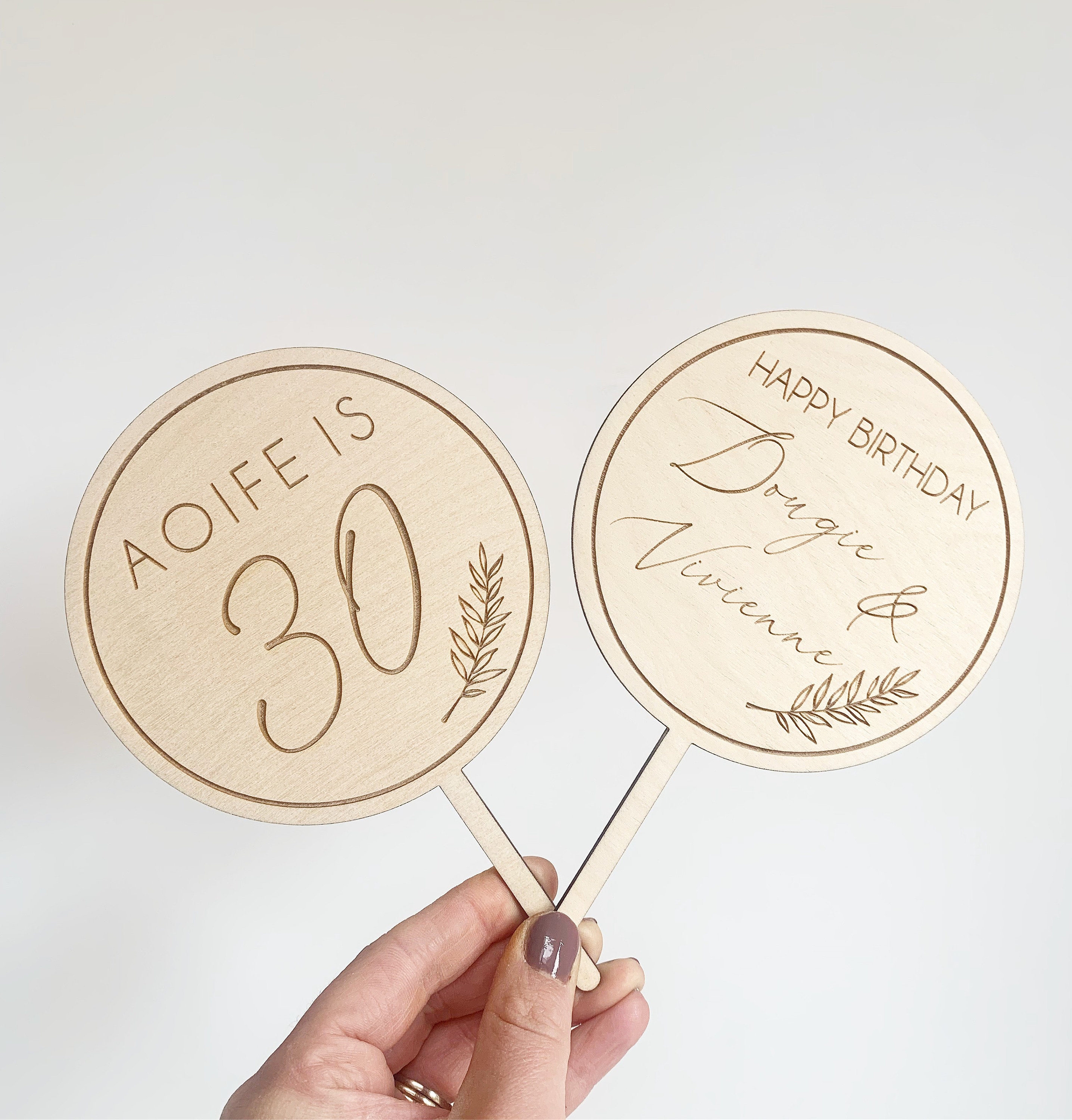 Two Cake Topper, 2nd Birthday Cake Topper, Wooden Cake Topper, Number ...