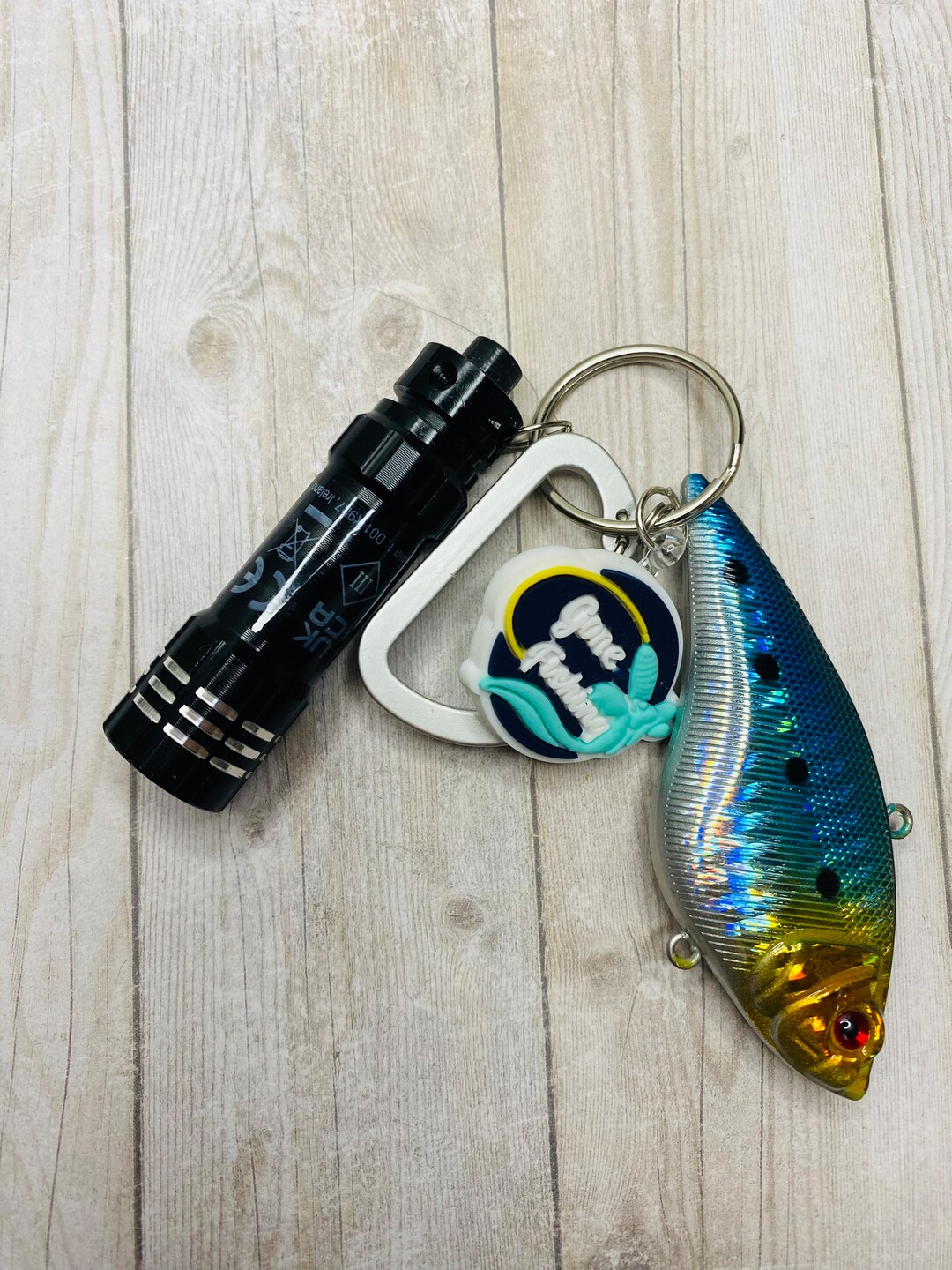 Fathers Day Fishing Gift Keychain Gift Gone Fishing Keychains With LED ...