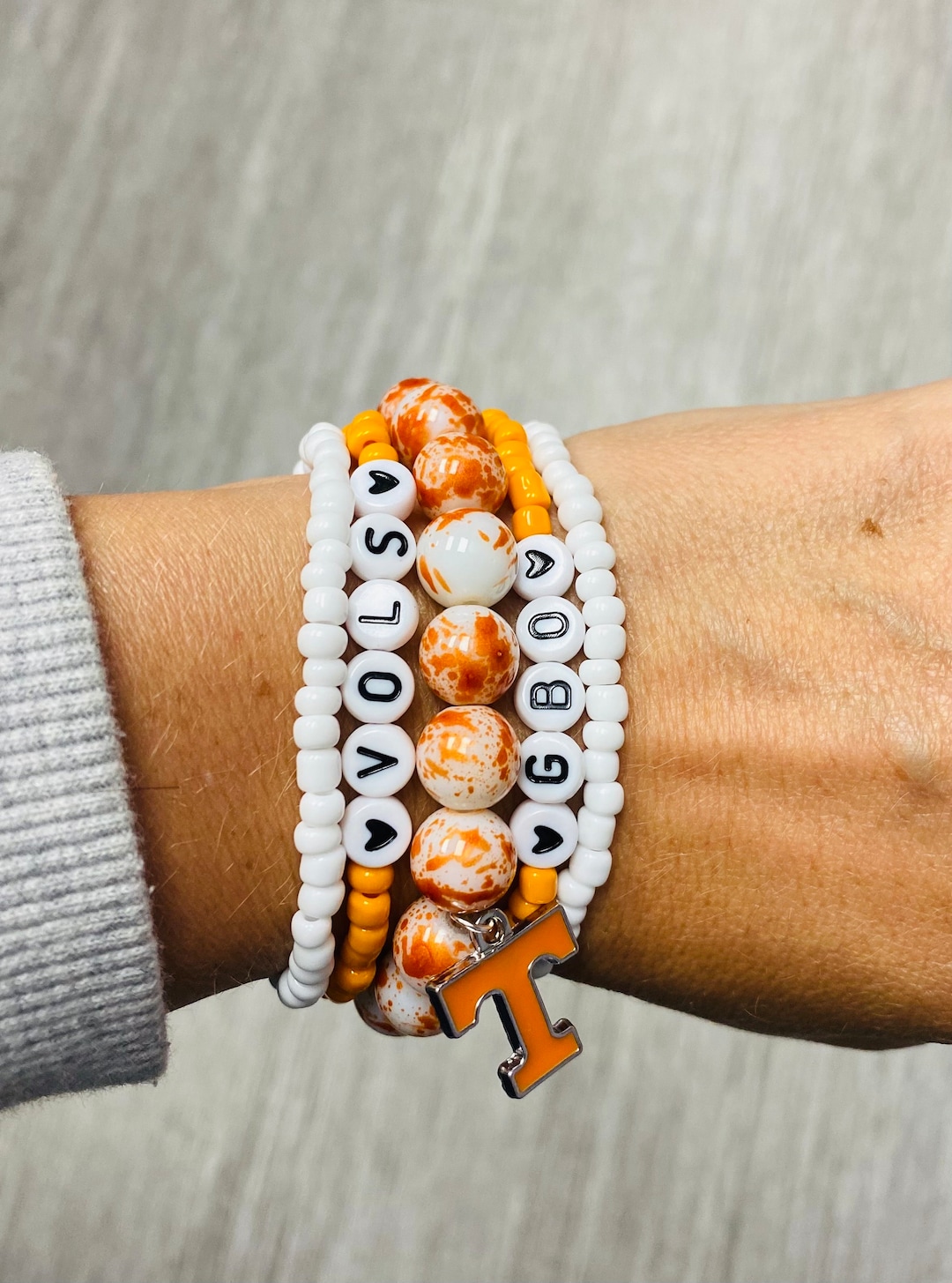 Vols Bracelet Set Tennessee Volunteers Fan Bracelets SEC Game Day Wear ...