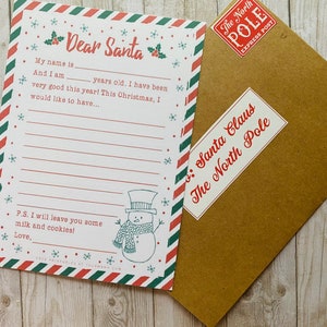 Letter to Santa Kit for Kids - Etsy