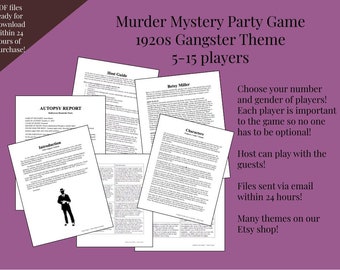1920s Murder Mystery Party | Etsy